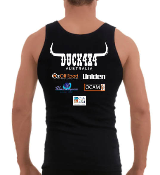 MOCK UP Duck 4×4 Tradie Singlet Black Preview 02 Back – Duck 4×4